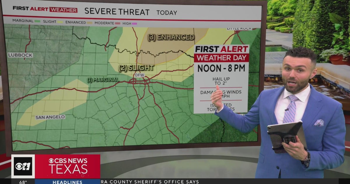 Threat for severe storms Friday afternoon in North Texas - CBS Texas