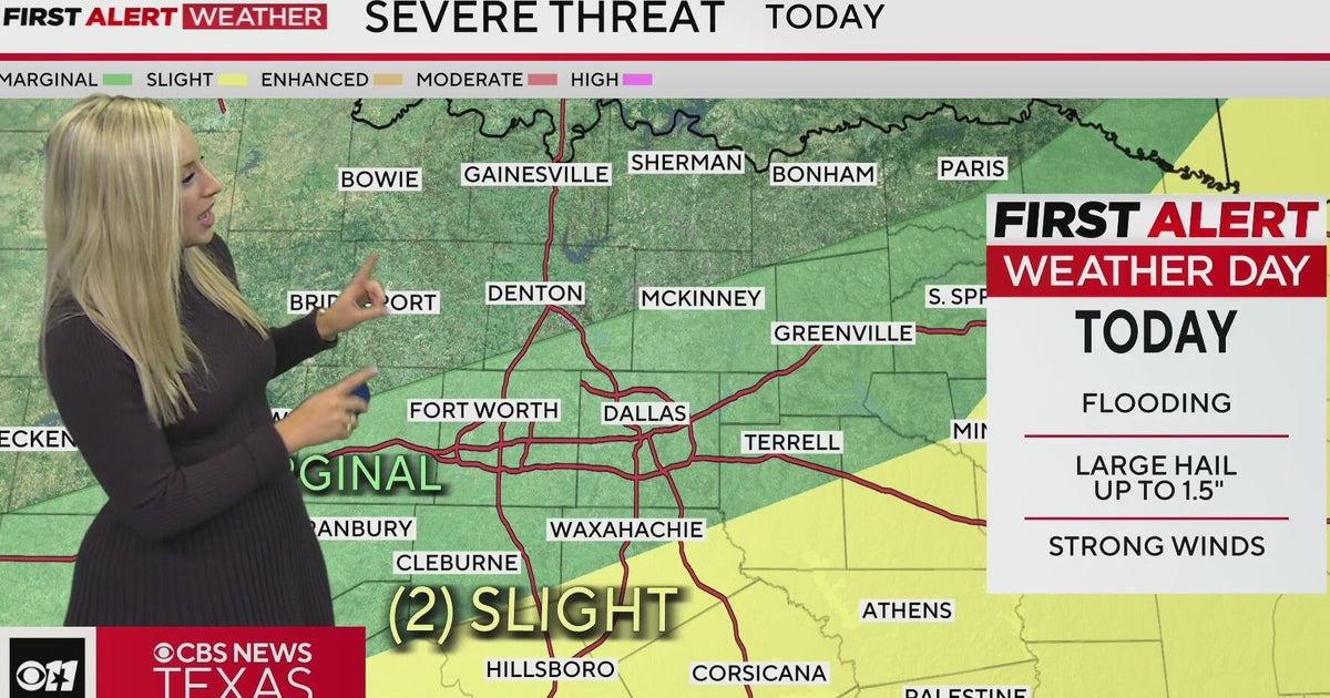 Heavy rain, scattered storms bring flash flooding to North Texas - CBS ...