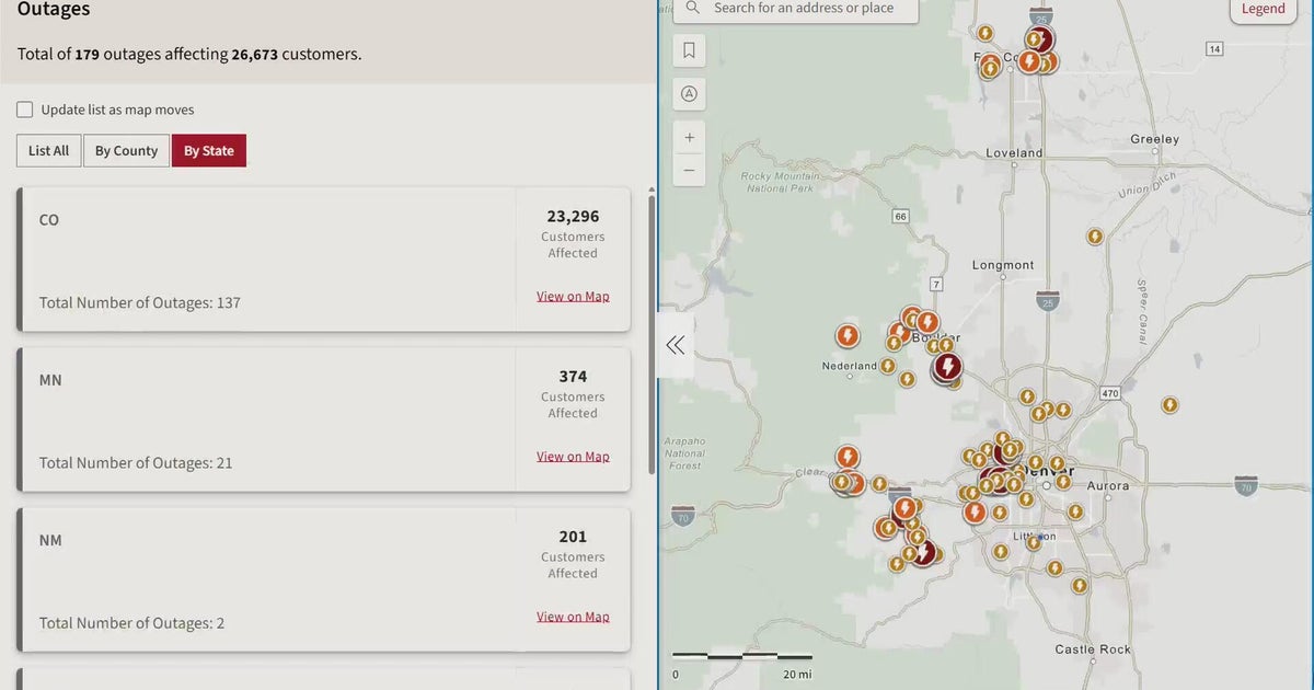 Power outages impact more than 23,000 customers along Front Range - CBS ...