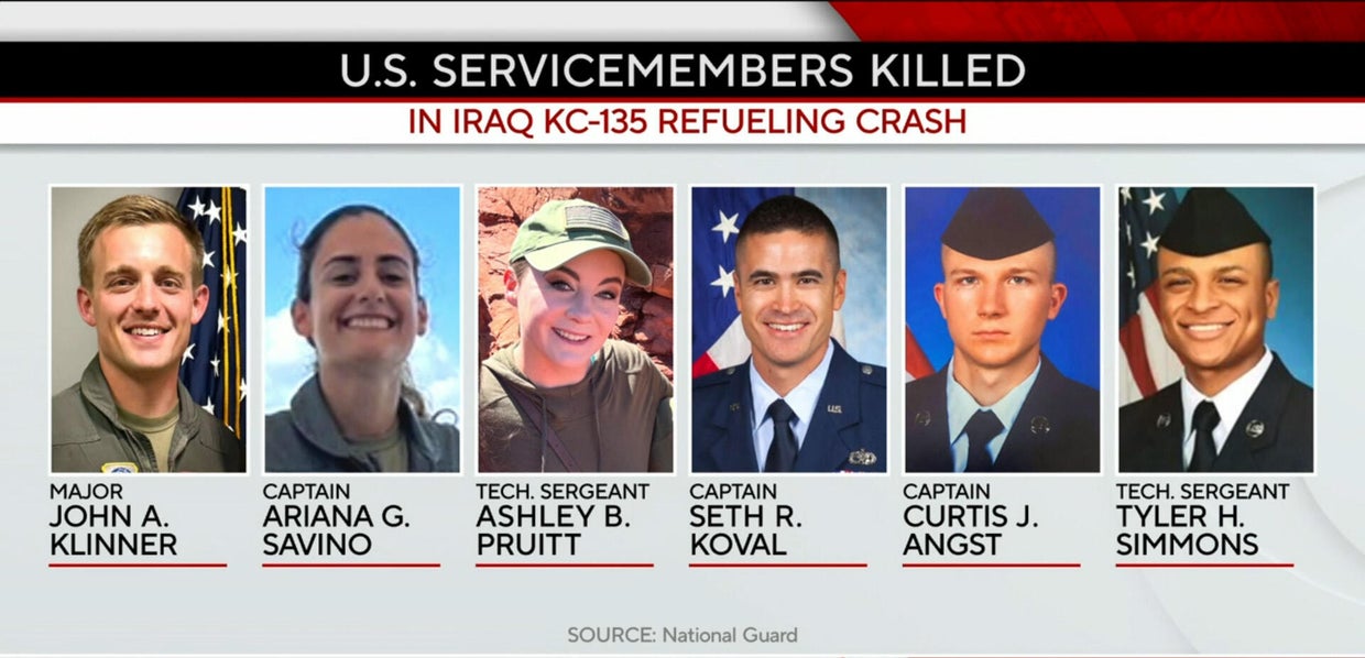 U.S. identifies 6 service members killed in refueling aircraft crash in ...