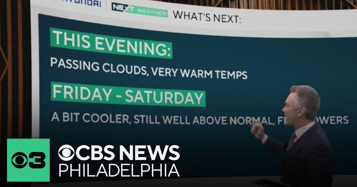 Very warm Thursday night in Philadelphia region - CBS Philadelphia