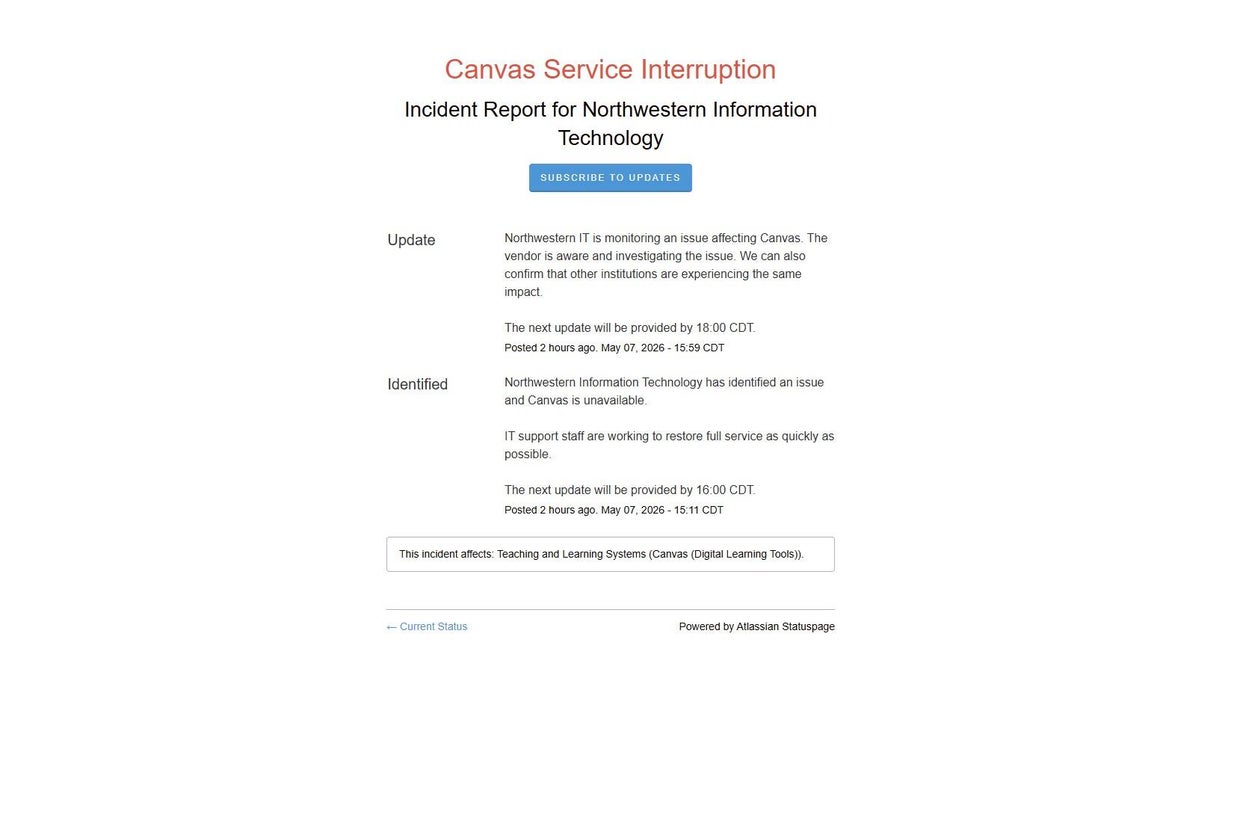 Canvas outage hits Northwestern, University of Chicago, University of ...