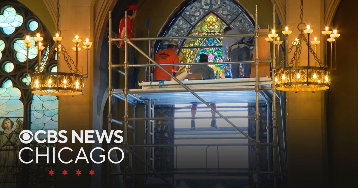 Work begins to reinstall restored stained-glass window at Second ...